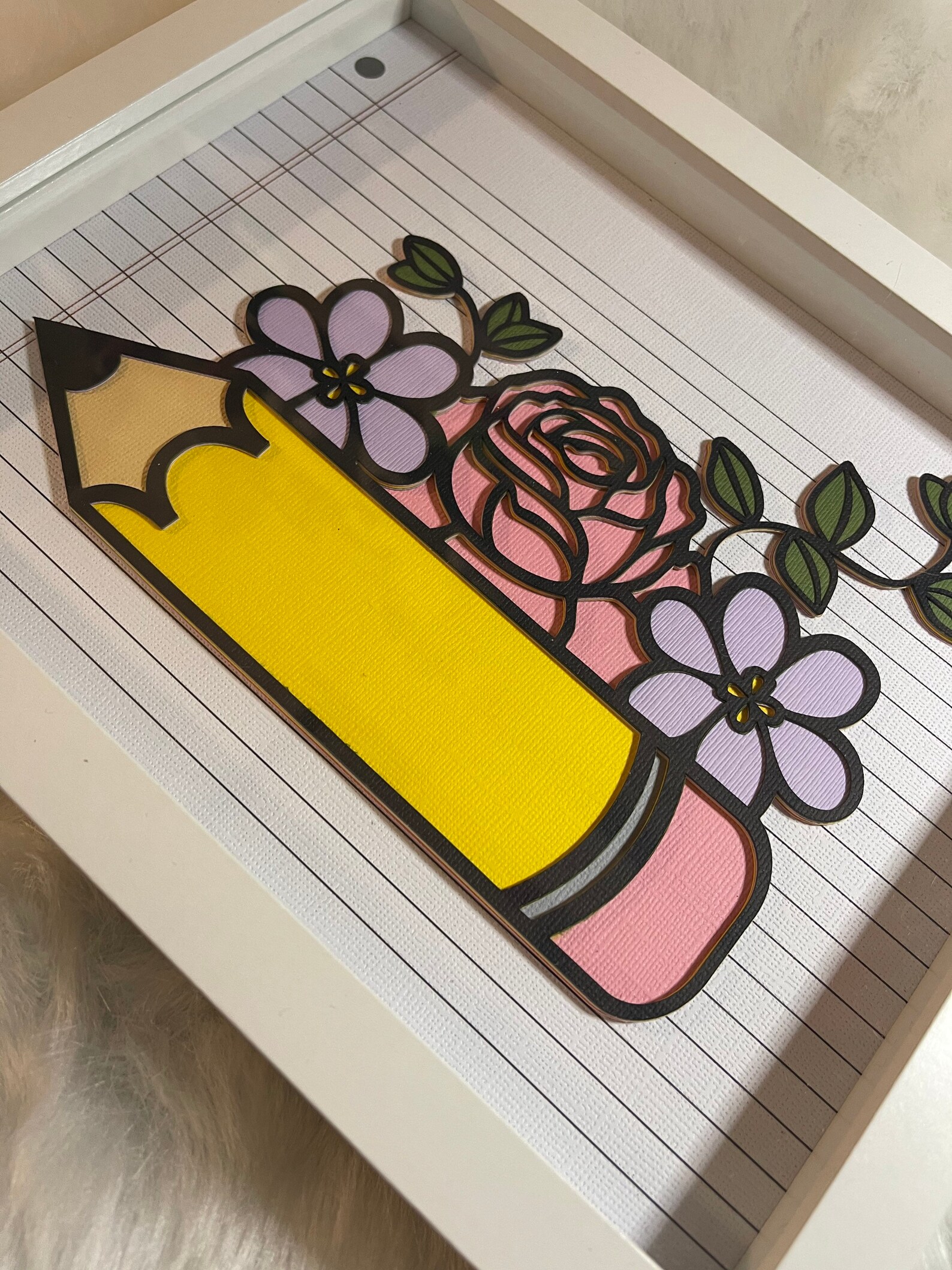 Teacher Pencil Shadow Box - Etsy