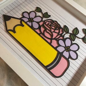 Teacher Pencil Shadow Box - Etsy