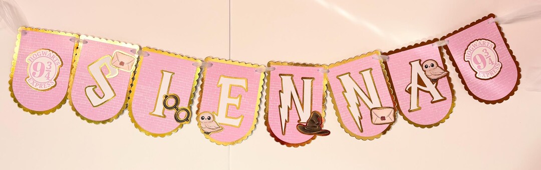 Pink Wizard Banner - Etsy