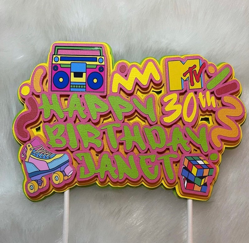 90s Cake Topper - Etsy