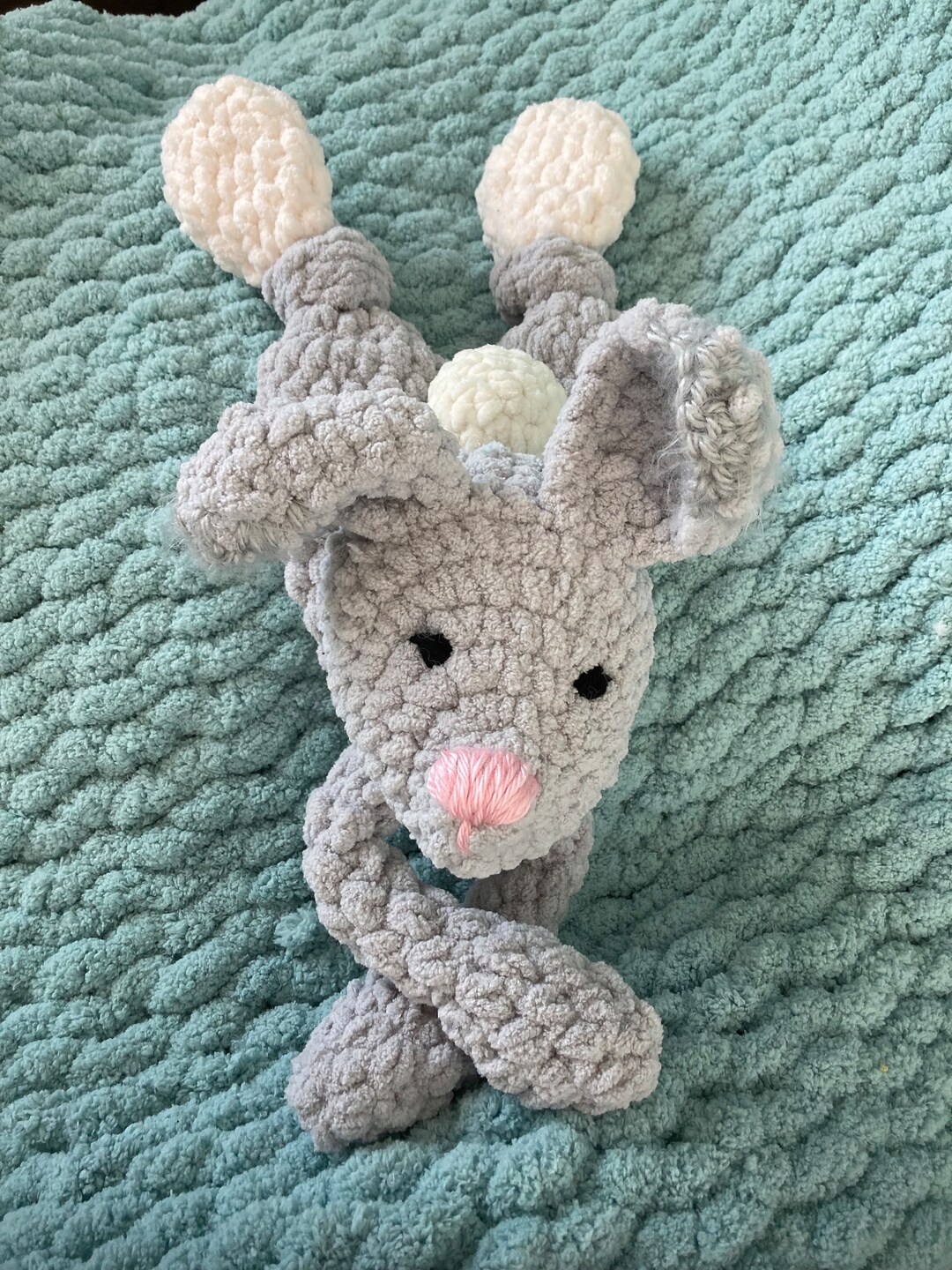 Made to Order Rascal Bunny Rabbit Crochet Snuggler Plush Baby Toddler ...