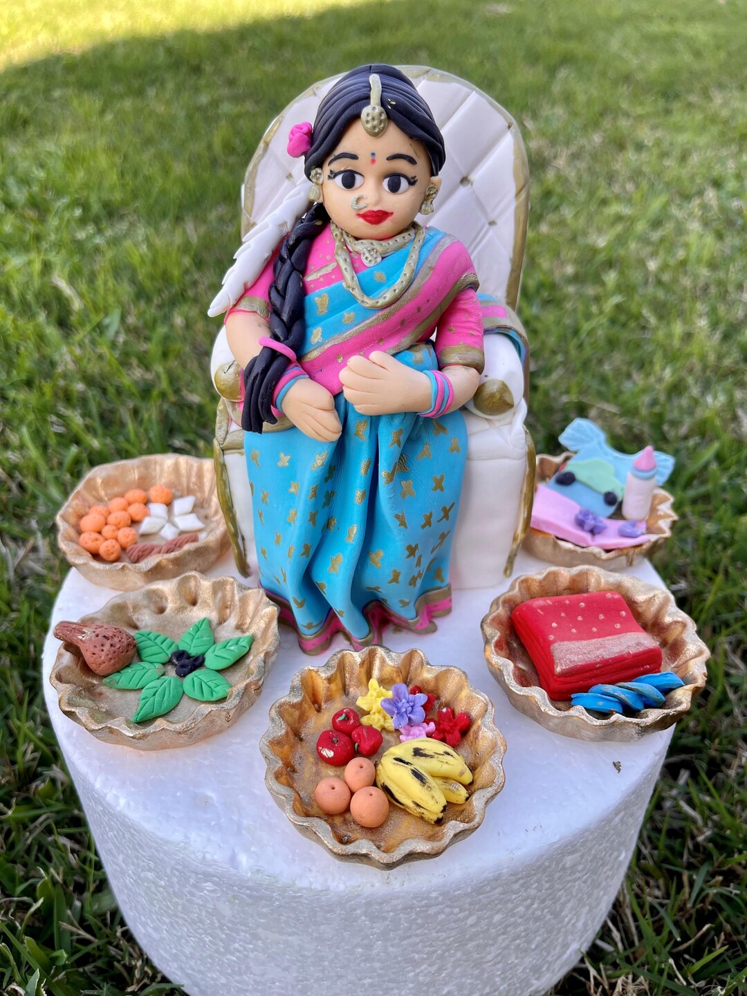 Indian Baby Shower Cake Topper/ Seemantham Cake Topper/ Baby Shower - Etsy