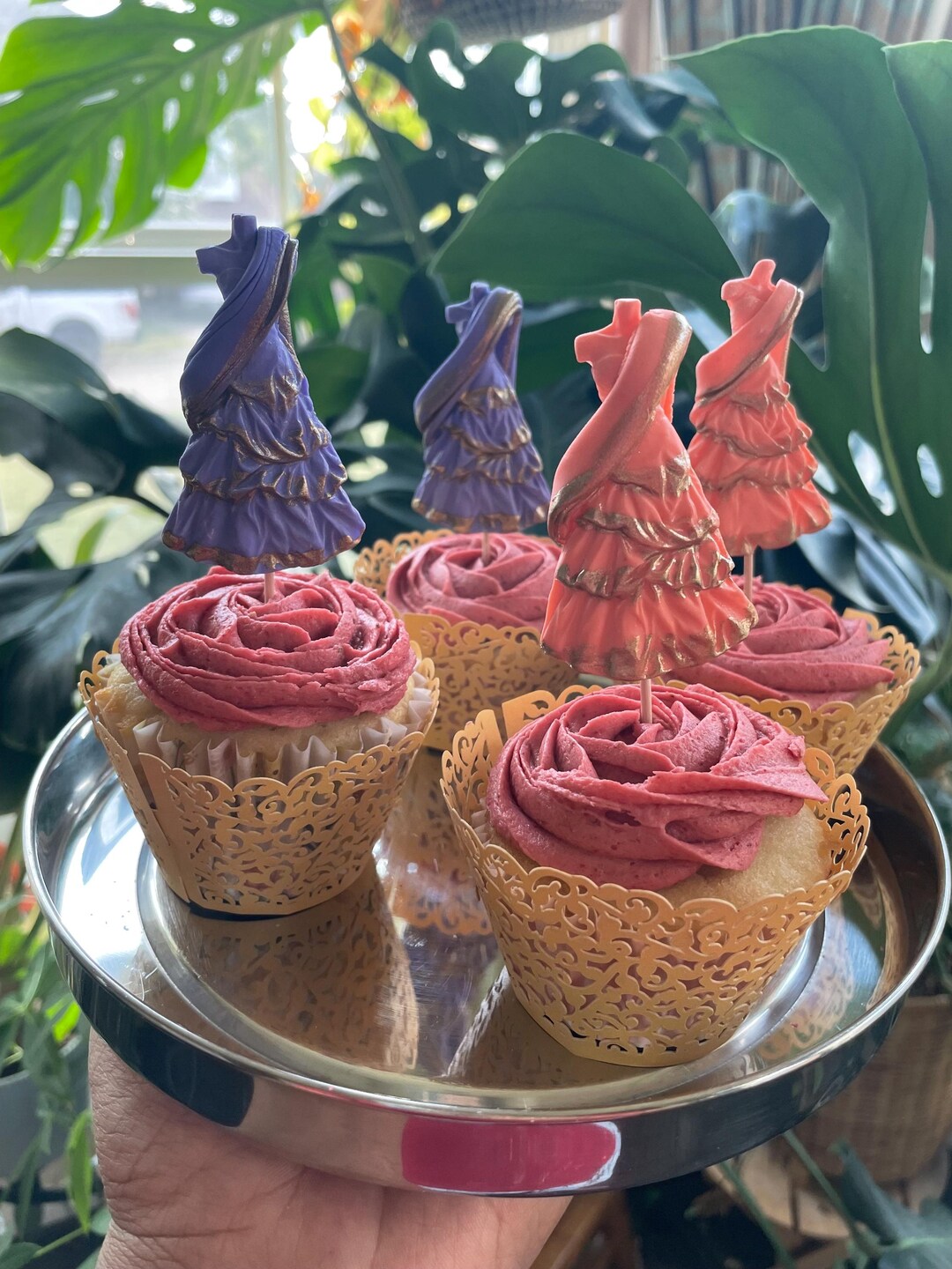 Indian Lehanga/ Saree Cake Topper/ Indian Bridal Cupcake Topper/ Bridal ...