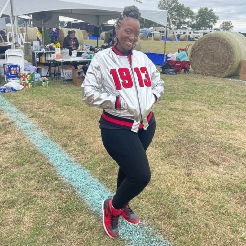 Diva 1913 Silver Bomber Jacket Delta Sigma Theta Paraphernalia - Etsy