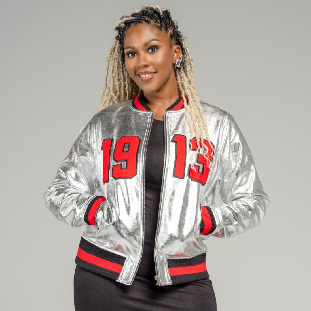 Diva 1913 Silver Bomber Jacket Delta Sigma Theta Paraphernalia - Etsy