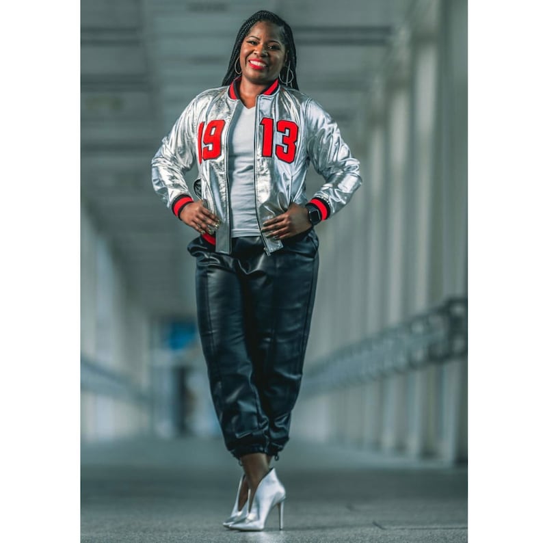 Diva 1913 Silver Bomber Jacket Delta Sigma Theta Paraphernalia - Etsy