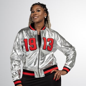 Diva 1913 Silver Bomber Jacket Delta Sigma Theta Paraphernalia - Etsy