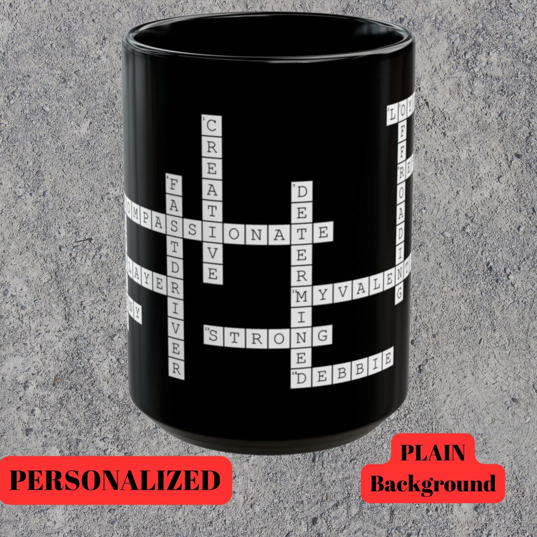 Personalized Crossword Puzzle Mug: Custom Name Gift - Etsy