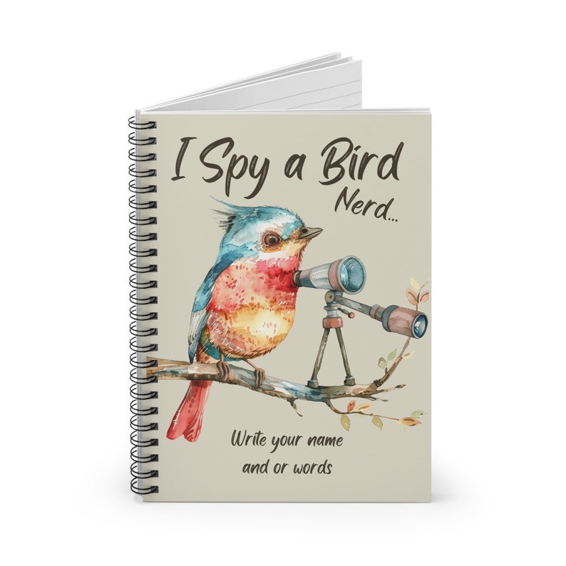 Cute Bird Nerd Diary Personalized Bird Notebook Bird Watcher Journal ...
