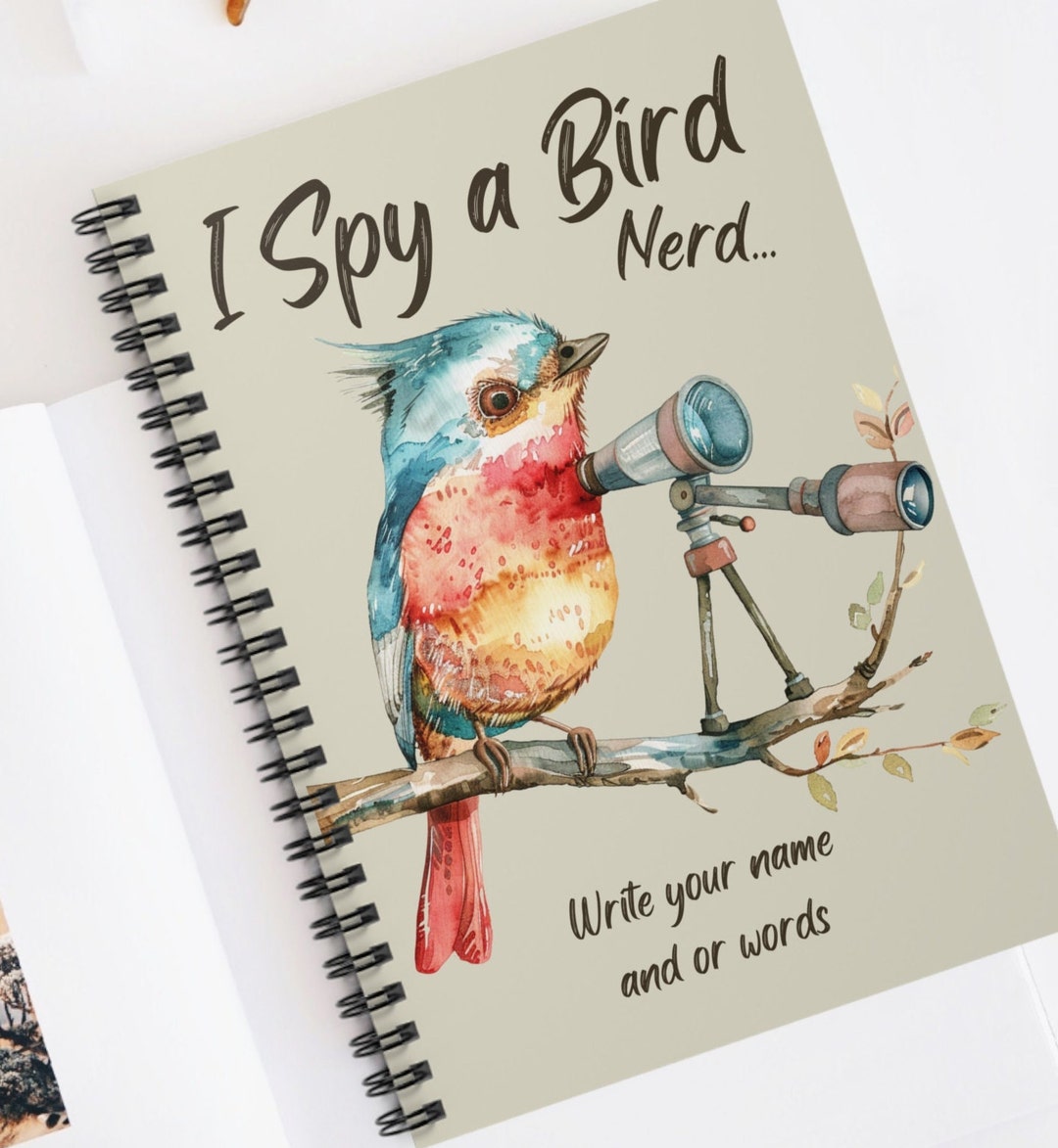 Cute Bird Nerd Diary Personalized Bird Notebook Bird Watcher Journal ...