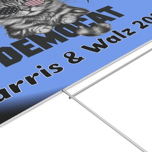 Democrat for Harris & Walz Yard Sign, Funny Cat Lady Political Sign ...