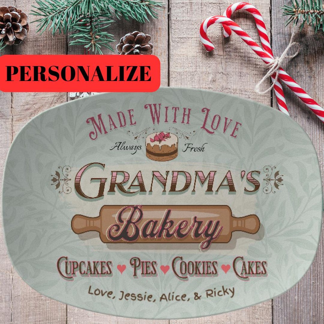 Personalized Grandma's Bakery Platter: Custom Cookie Plate Gift - Etsy