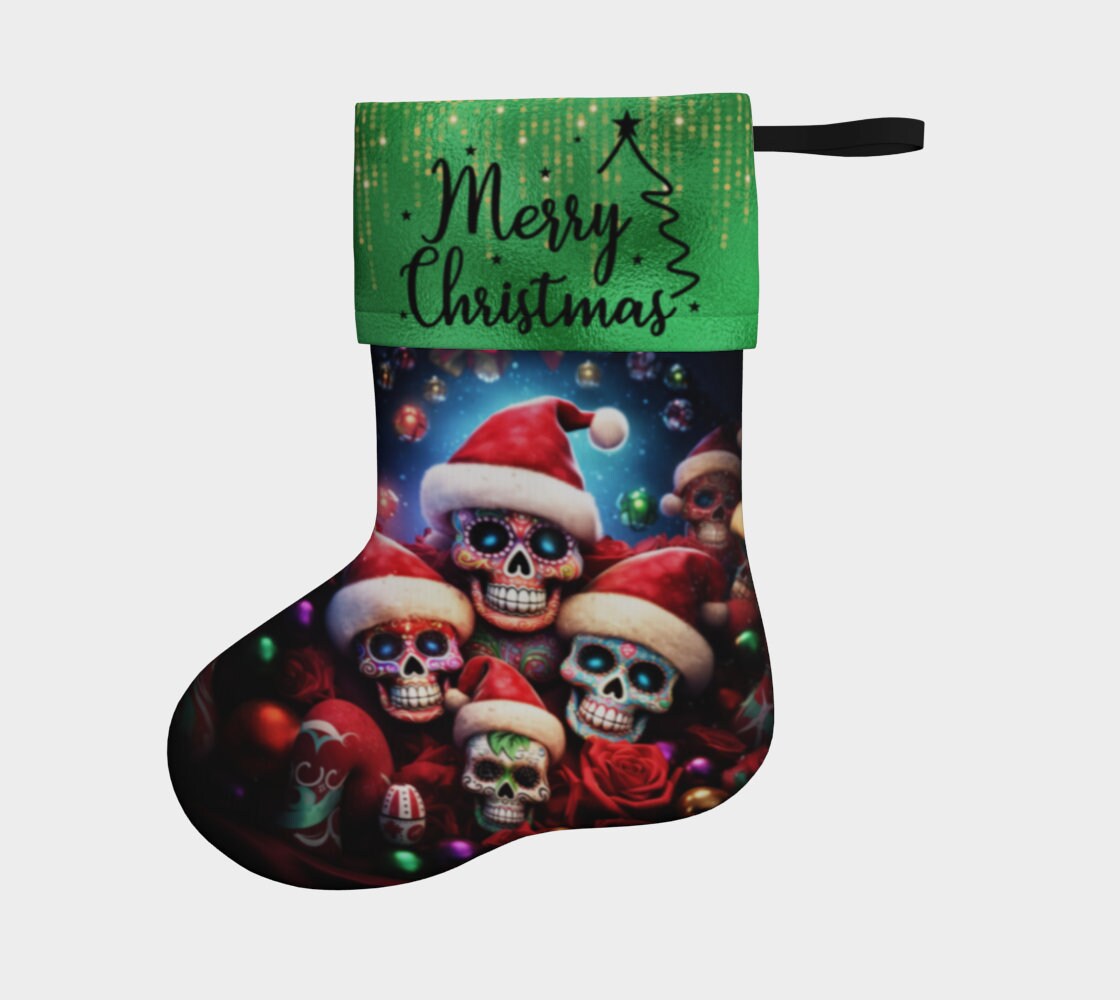 Sugar Skull Christmas Stocking Personalized Day of the Dead - Etsy