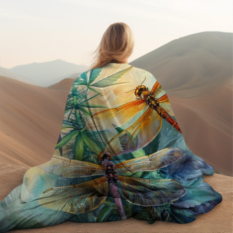 Dragonfly Print Throws Nature-inspired & Colorful Design, Whimsical ...