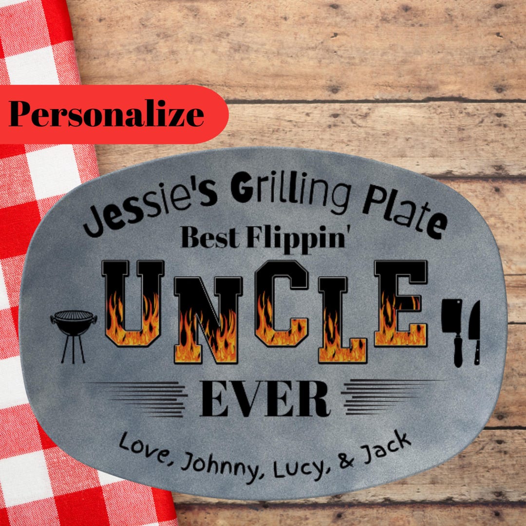 Custom Uncle BBQ Platter, Personalized Grilling Platter, Gift From ...