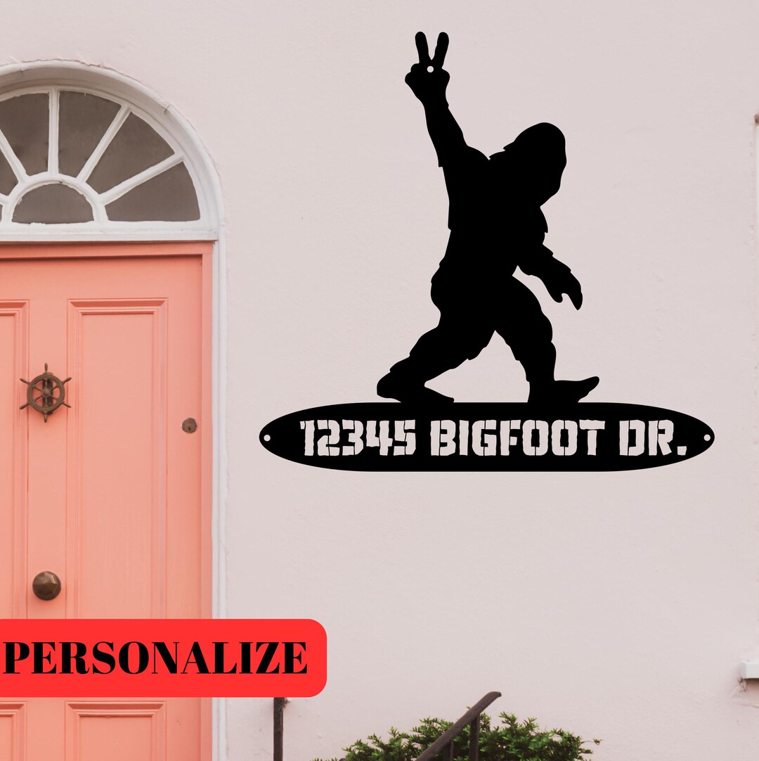 Personalized Bigfoot Metal Wall Art: Custom Home Address Sign - Etsy