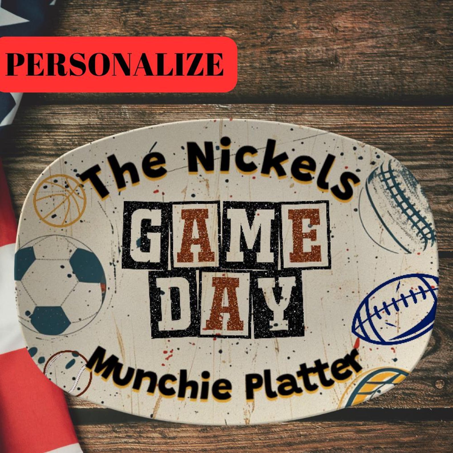 Personalized Game Day Food Platter: Custom Tailgate Munchies Tray - Etsy
