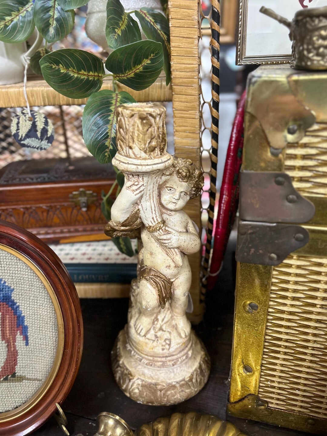 Vintage Cherub Candlestick Holder - Etsy