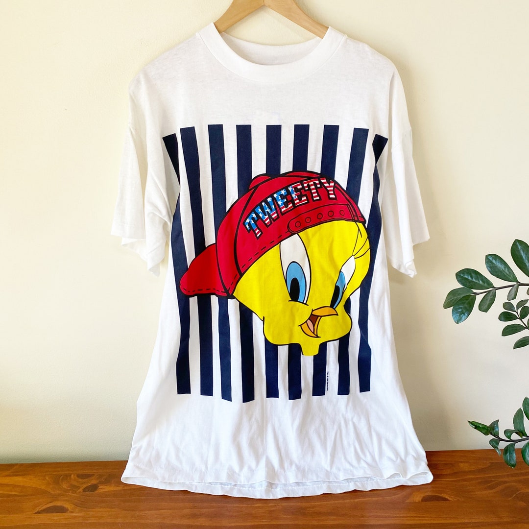 Vintage Looney Tunes Tweety Bird 1990’s Beach Cover Oversized T Shirt ...