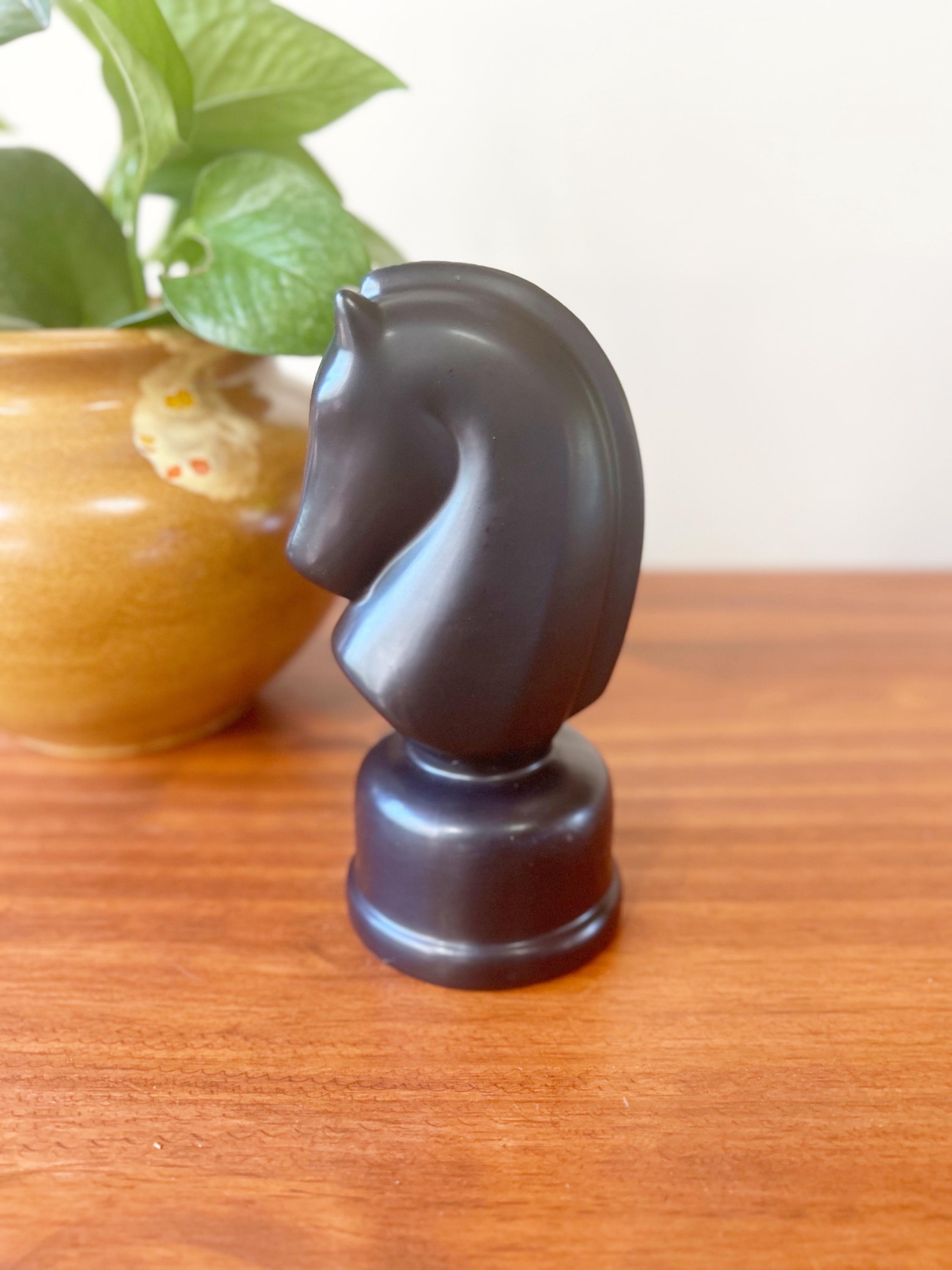 Vintage Black Knight Chess Piece Game Room Figure Decor - Etsy
