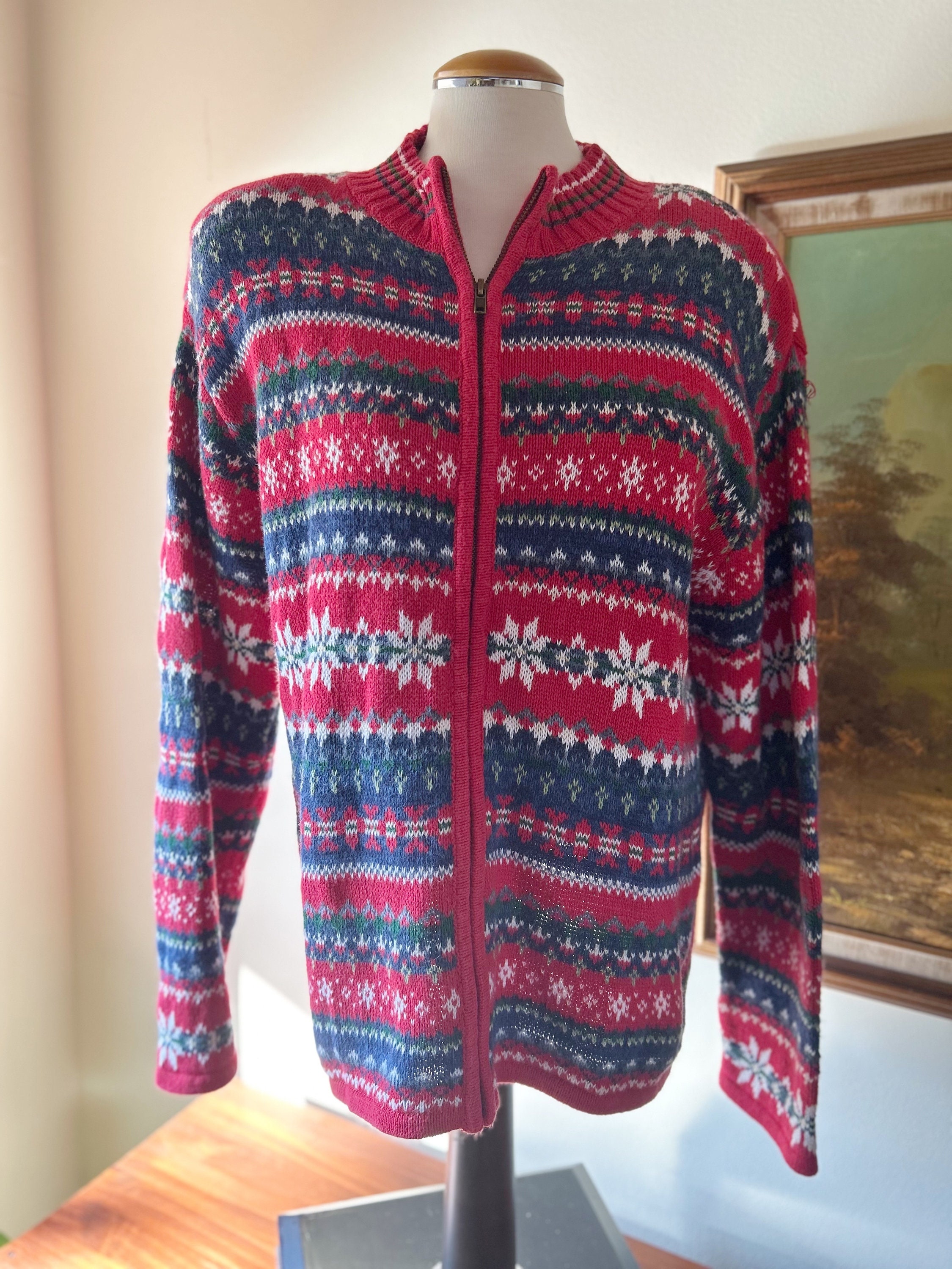 Vintage Womens Size Large Heirloom Collectible Red Zip - Etsy