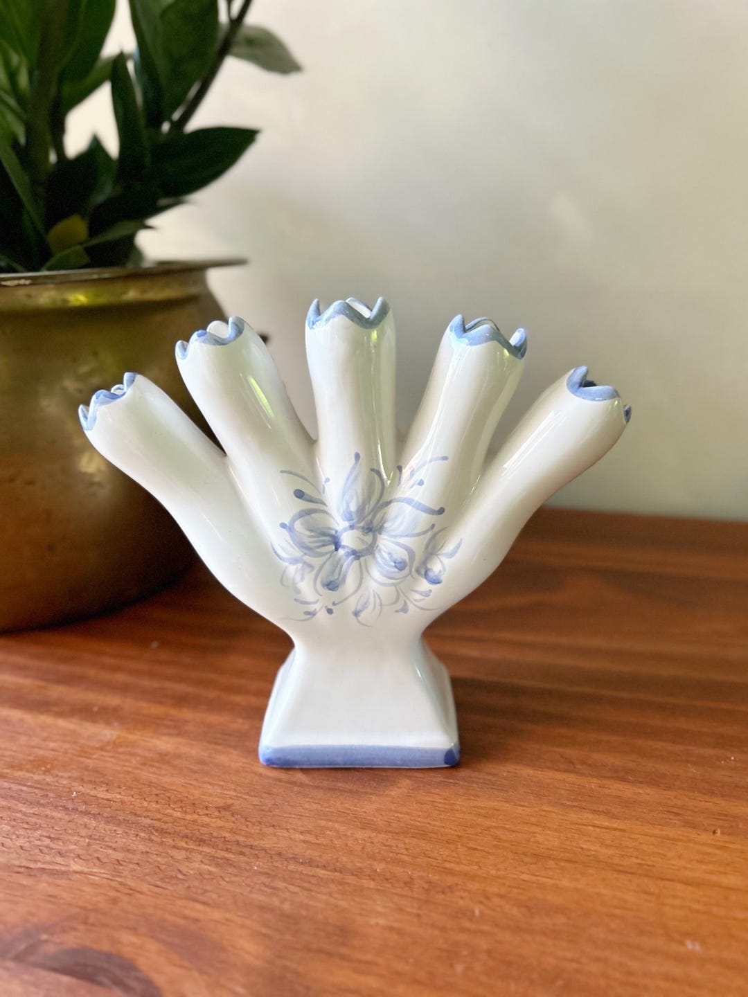 Vintage Blue Ceramic Finger Bud Propagation Vase - Etsy