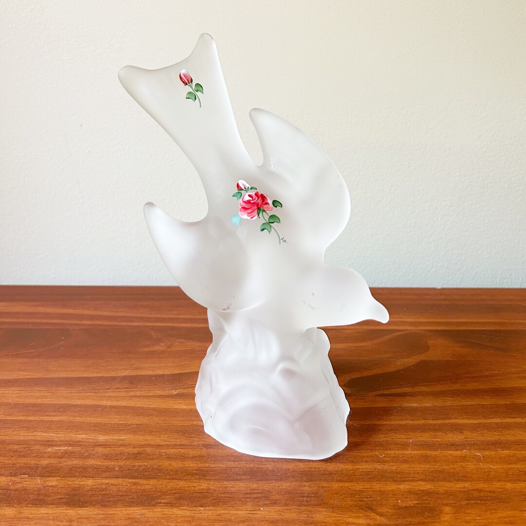 Vintage Glass Hand Painted Bird Figure - Etsy
