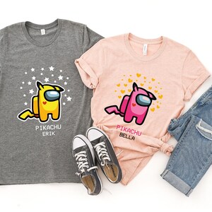 Personalized Among Us Shirts, Among Us Angel Gamer Tee, Pikachu ...