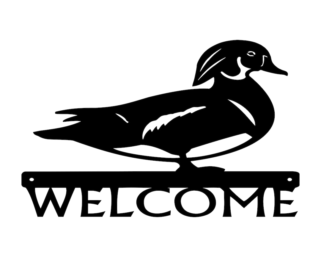 Welcome Duck Metal Art Sign - Etsy