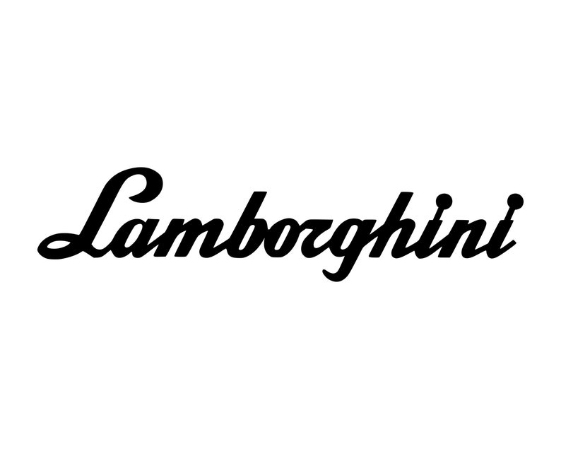 Lamborghini Script Text Writing Metal Art Sign | Etsy