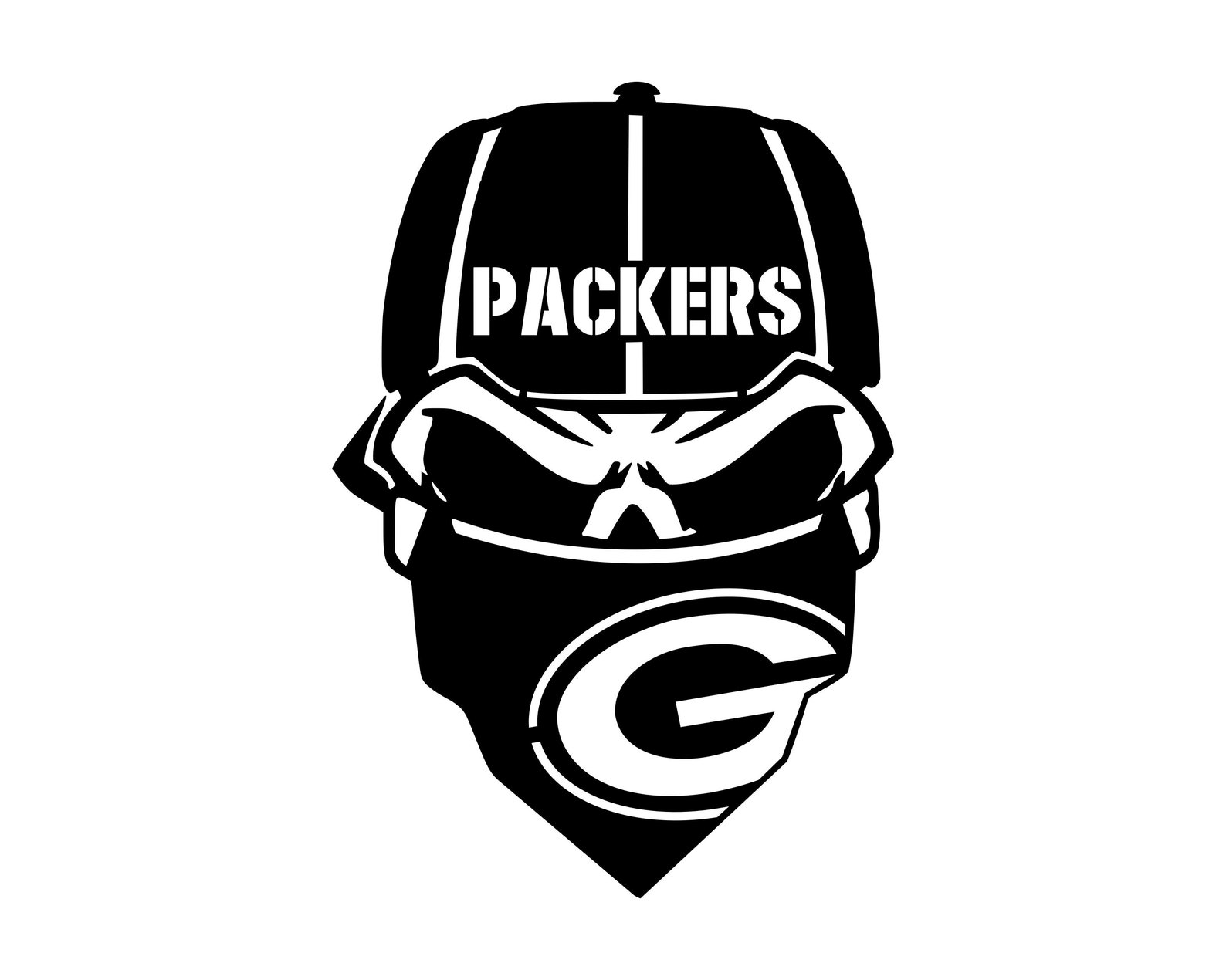 Gresn Bay Packers Skull With Mask Metal Art Sign | Etsy