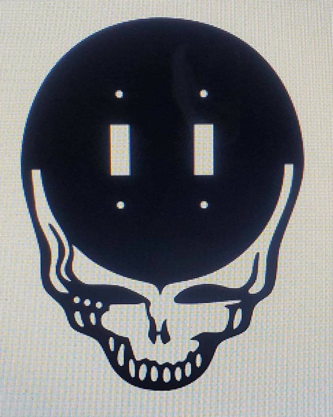 Dead Skull Double Light Switch Plate, Dead Metal Art, Skull Art, Skull ...