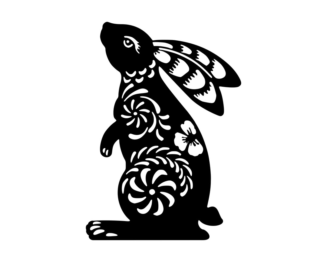 Rabbit With Art Deco Inside Metal Art Sign - Etsy