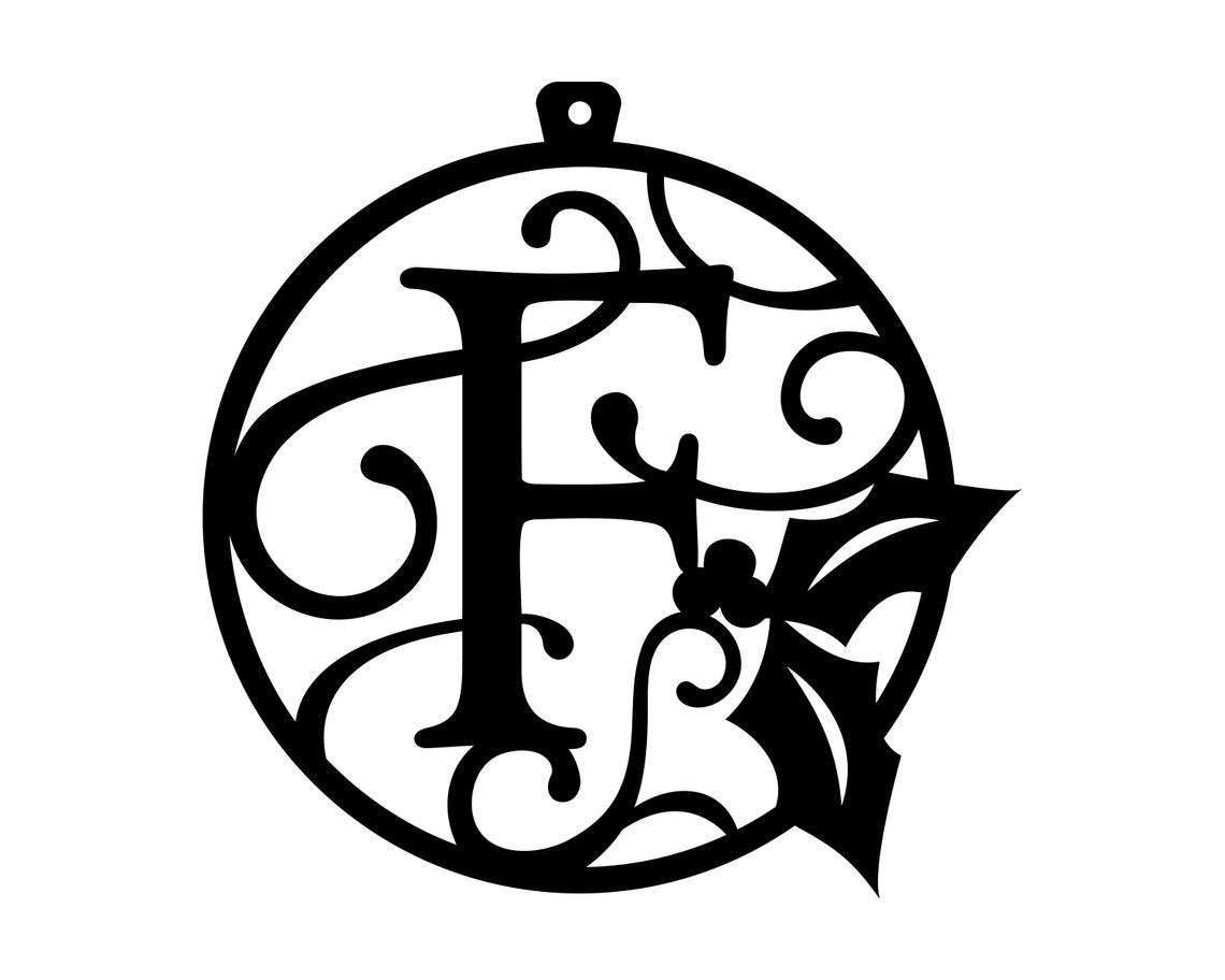 Letter F Christmas Ornament Metal Art Sign - Etsy