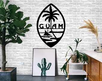 Latte Stone Metal Wall Art Guam Floral Wall Decor CNMI Latte Stone ...