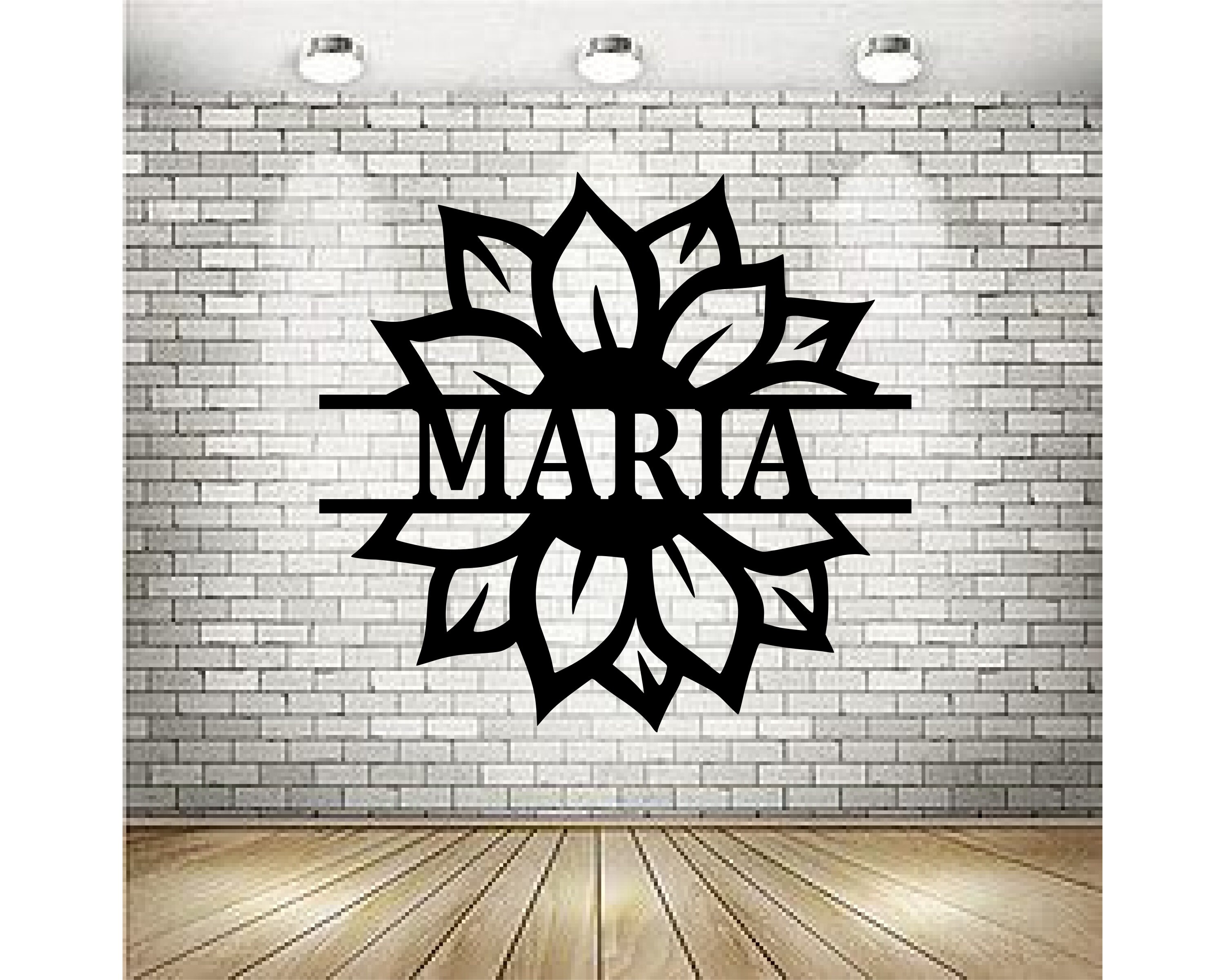 Sunflower Monogram Plasma Cut Ready File SVG DXF Metalmonkeez - Etsy