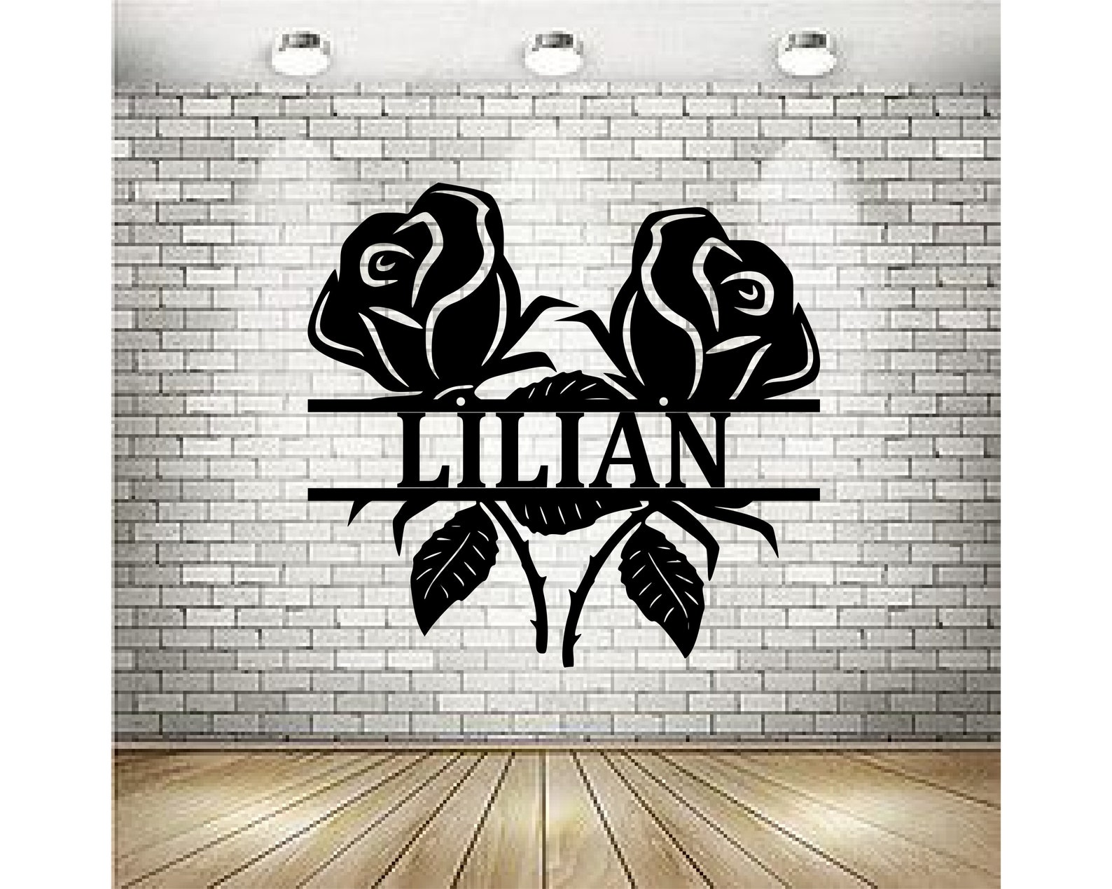 Roses Monogram Flowers Plasma Cut Ready File SVG DXF - Etsy