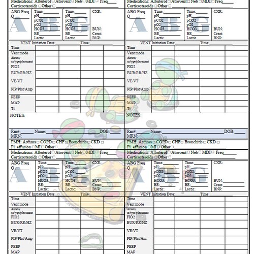 Respiratory Therapist ICU Report Sheet / RT Assignment Sheet / - Etsy