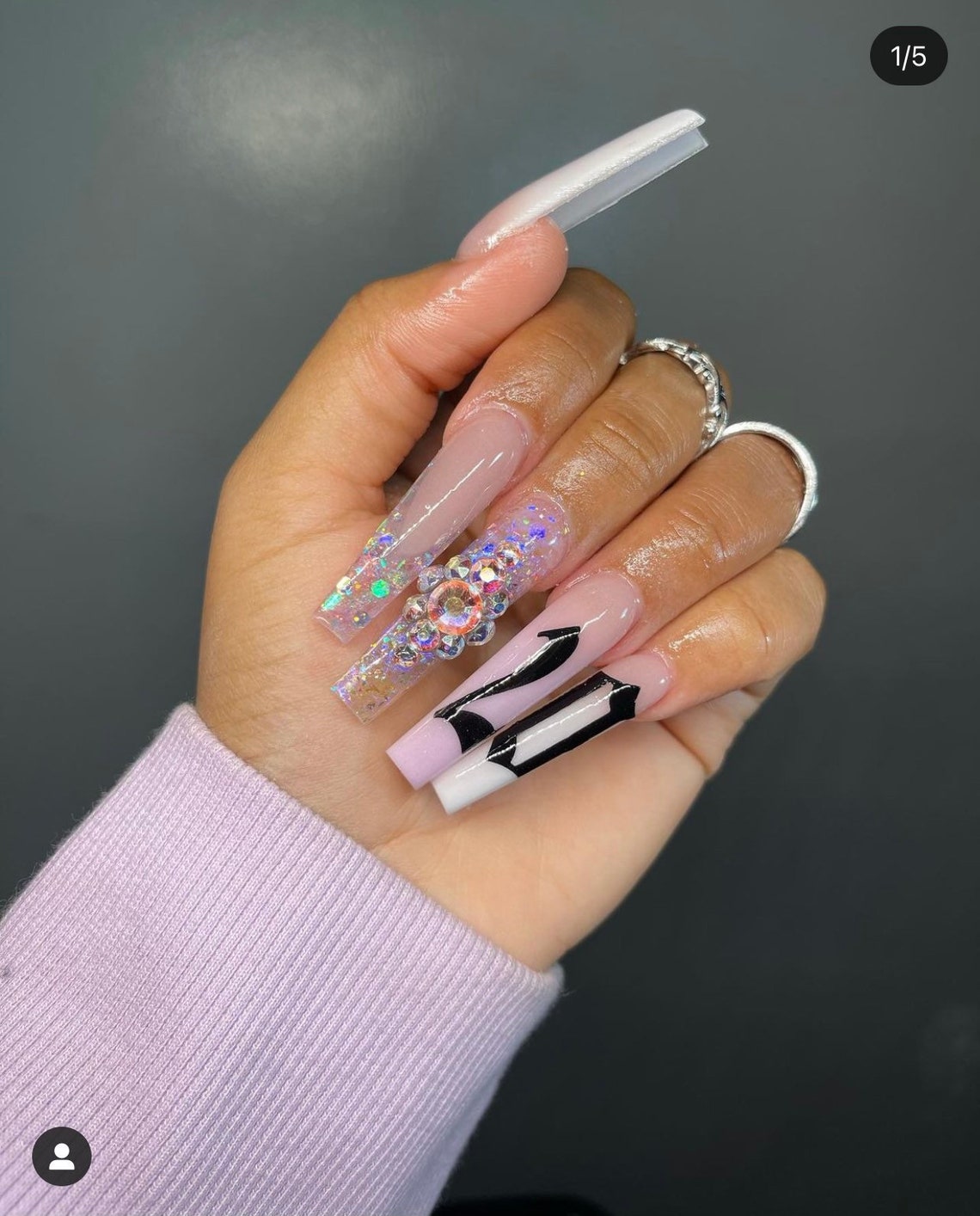 12 Sheets Oversized Nail Number Stickers in Black and White - Etsy