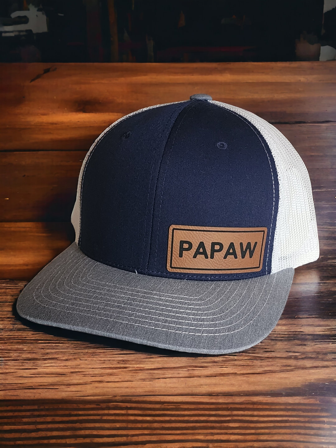 Traditional Baseball Cap With a Leather Patch That Displays PAPAW - Etsy