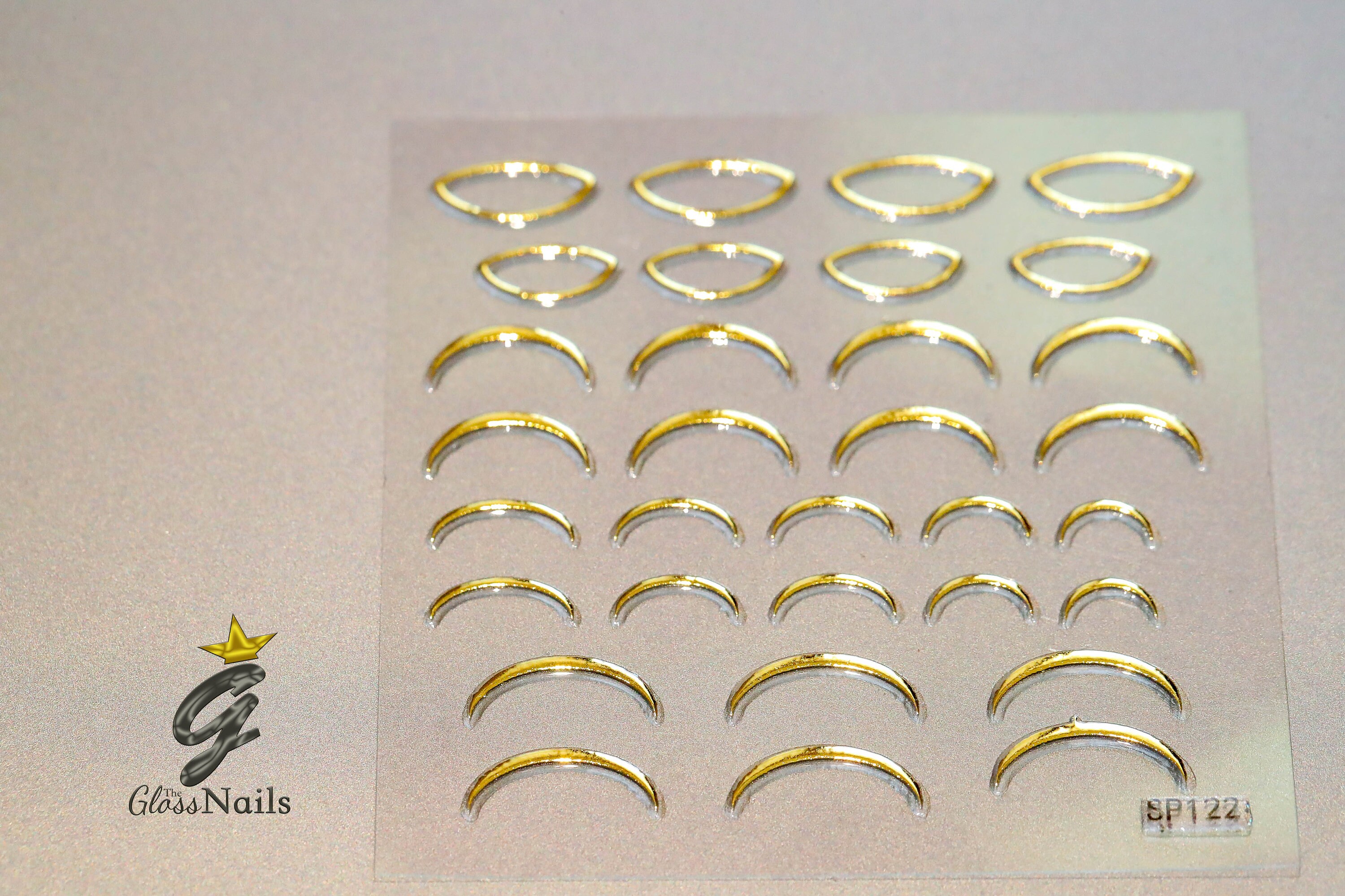 Women Unique 3D golden arch nail decals DIY Manicure for | Etsy