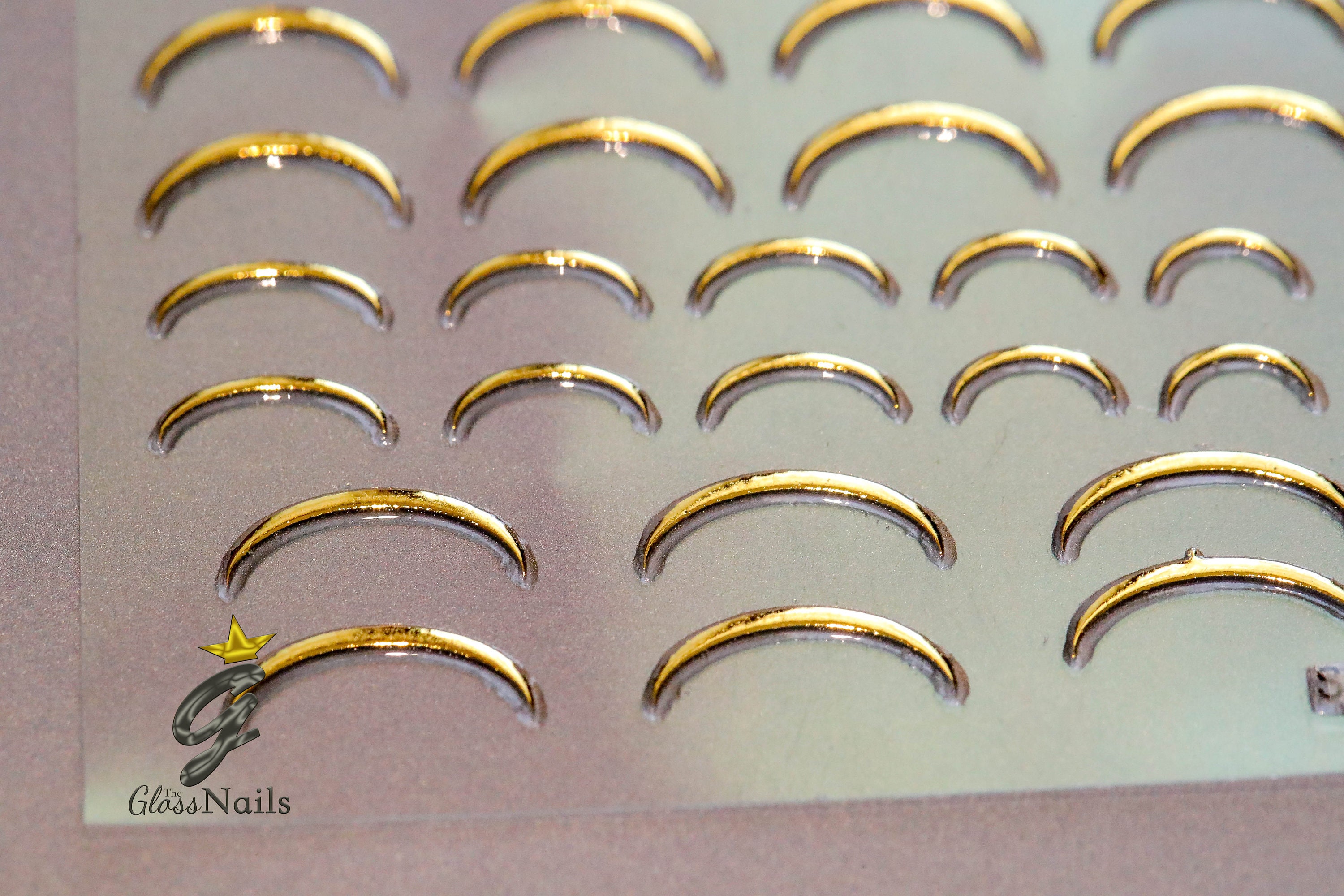 Women Unique 3D golden arch nail decals DIY Manicure for | Etsy