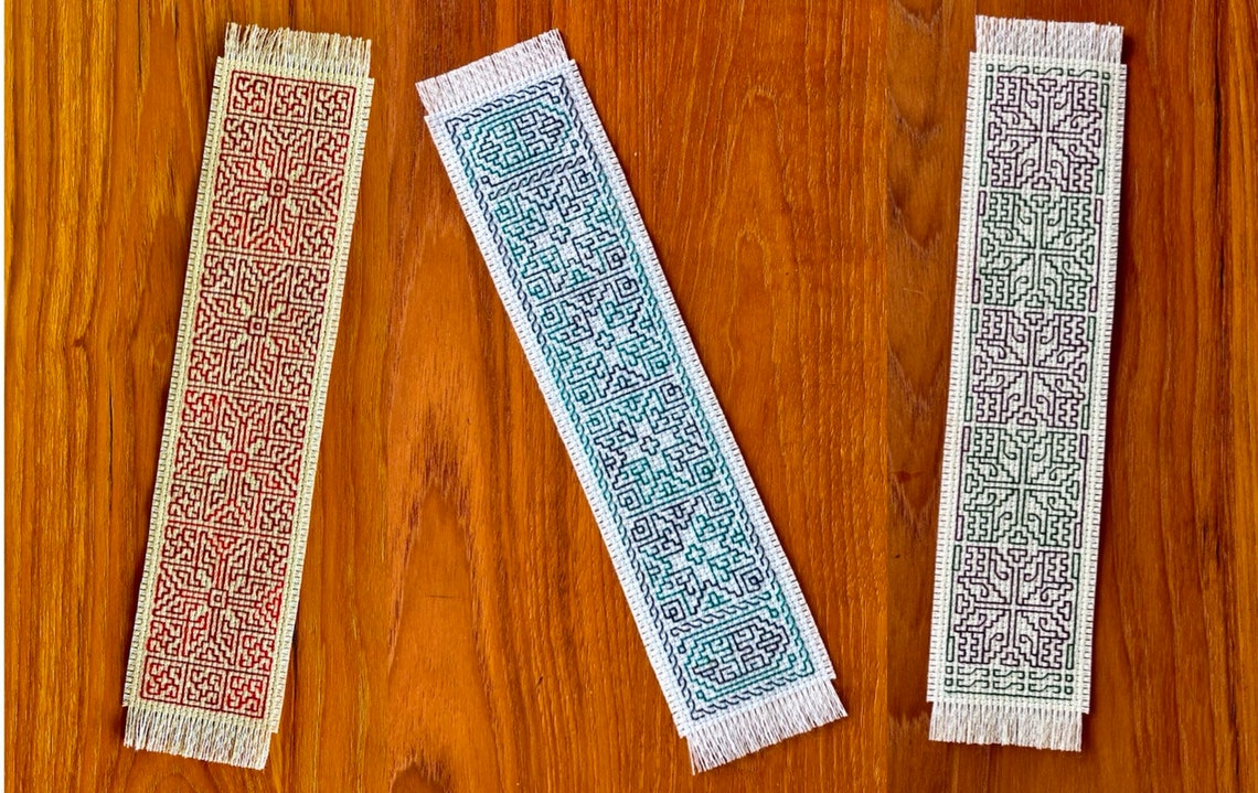 Egyptian Blackwork Bookmarks - Embroidery Pattern - Etsy