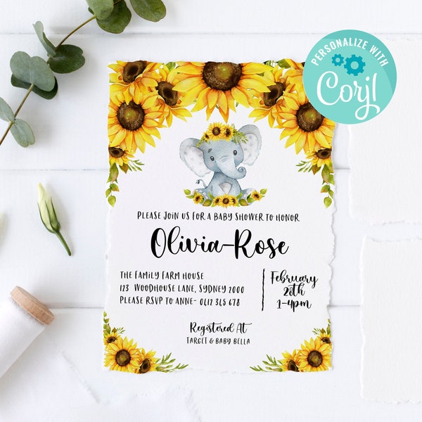 Sunflower & Elephant - Etsy