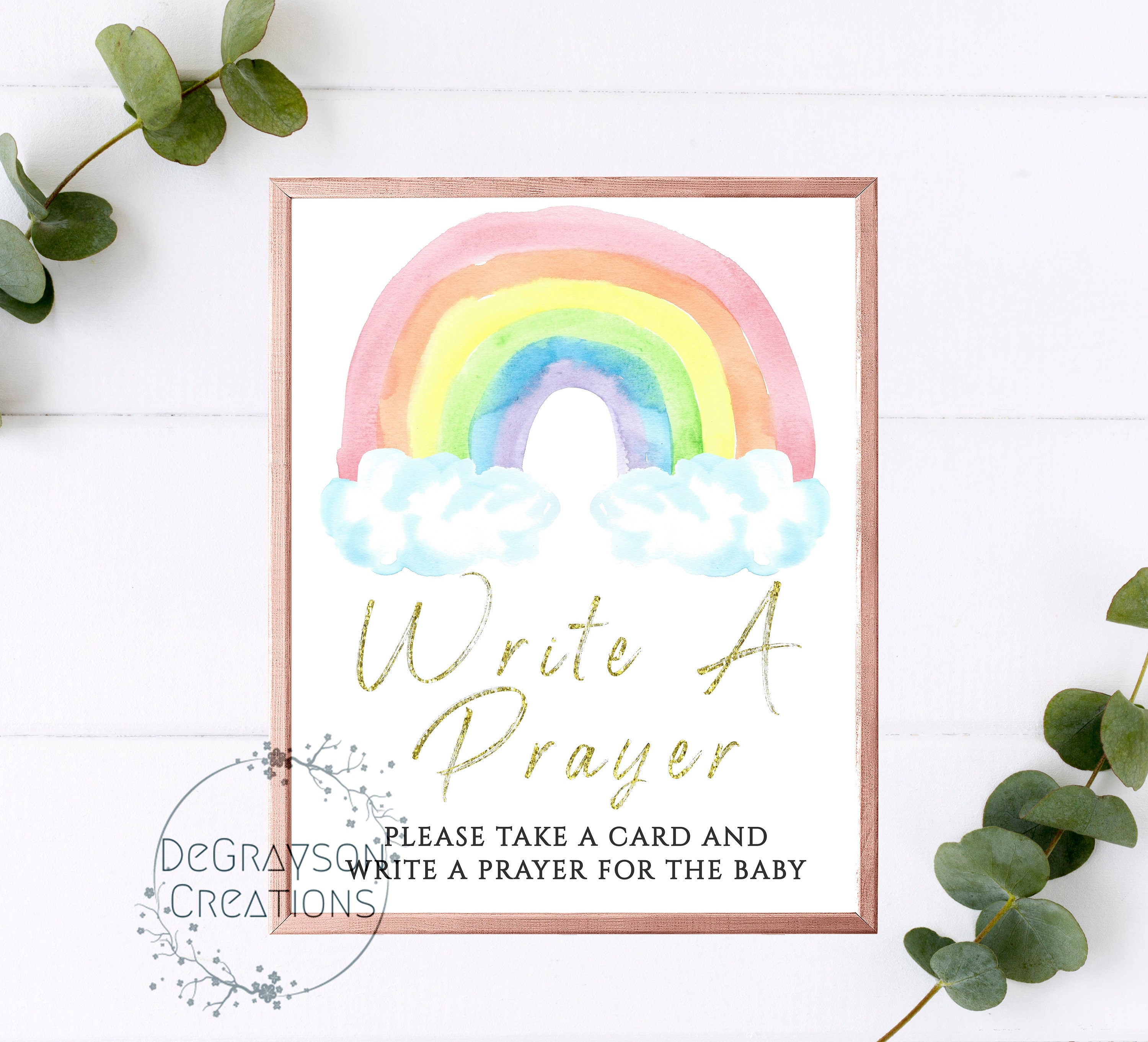 Rainbow Prayers, Prayers for Baby Sign, Rainbow Baby Shower, Rainbow ...
