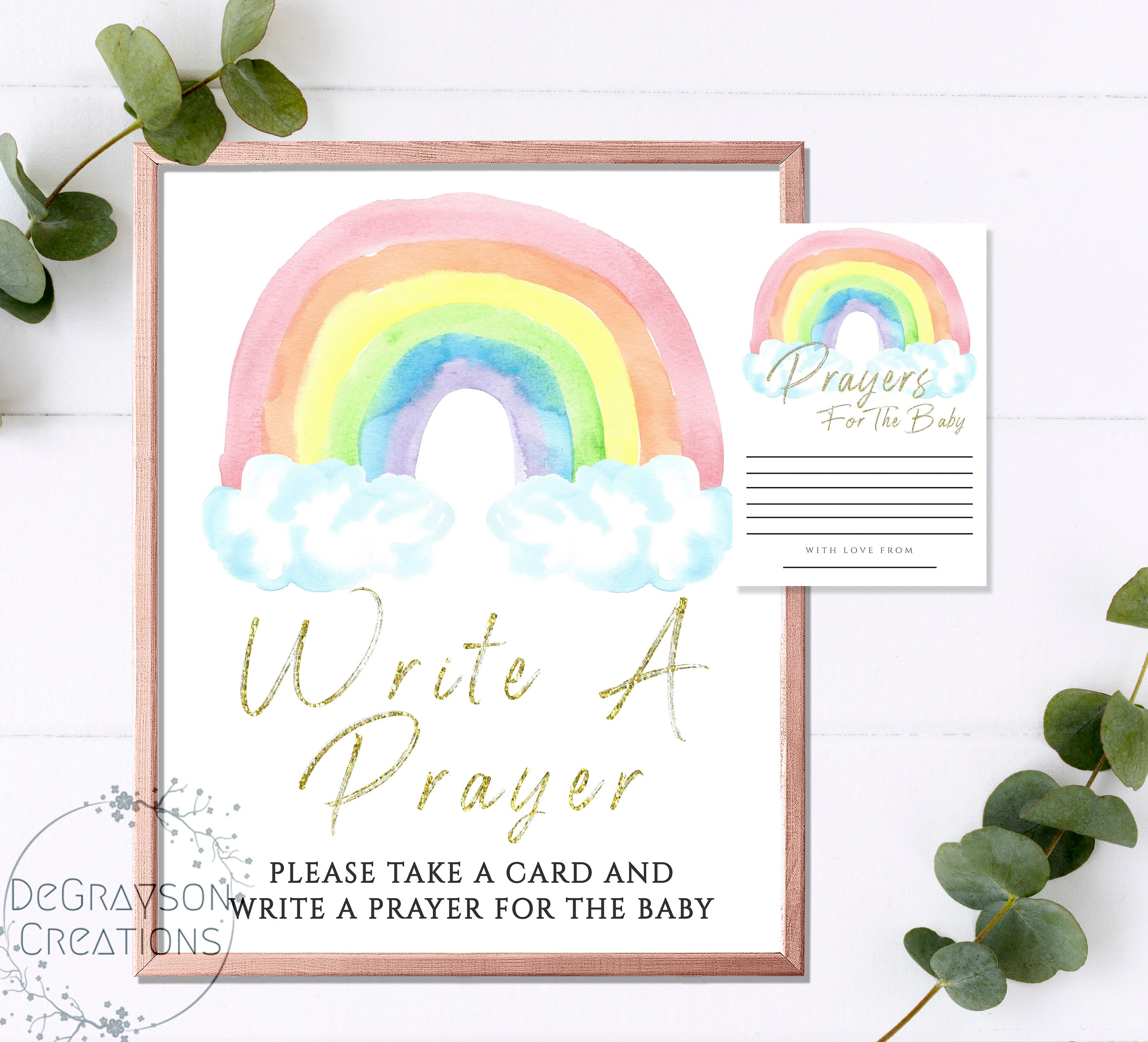 Rainbow Prayers, Prayers for Baby Sign, Rainbow Baby Shower, Rainbow ...