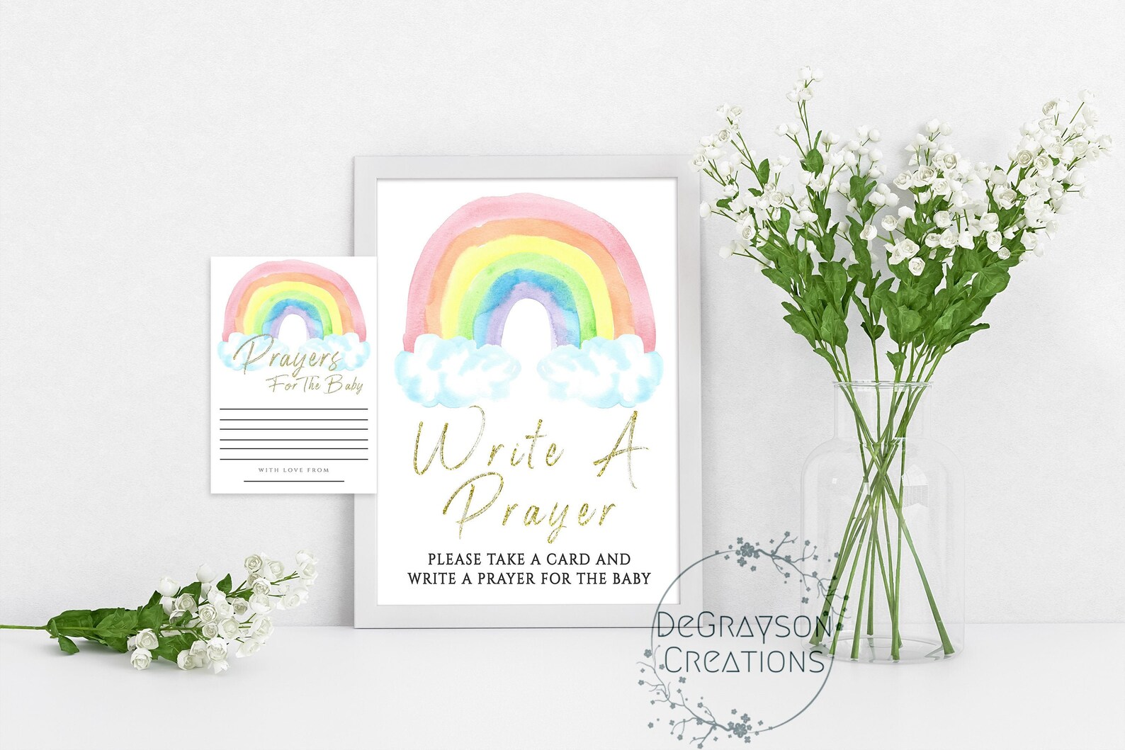 Rainbow Prayers, Prayers for Baby Sign, Rainbow Baby Shower, Rainbow ...