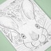Cottagecore Rabbit Coloring Sheet || Digital Download || Hand Drawn - Etsy