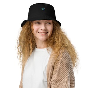 Organic Cotton Embroidered Heart Earth Bucket Hat, Sustainable Festival ...