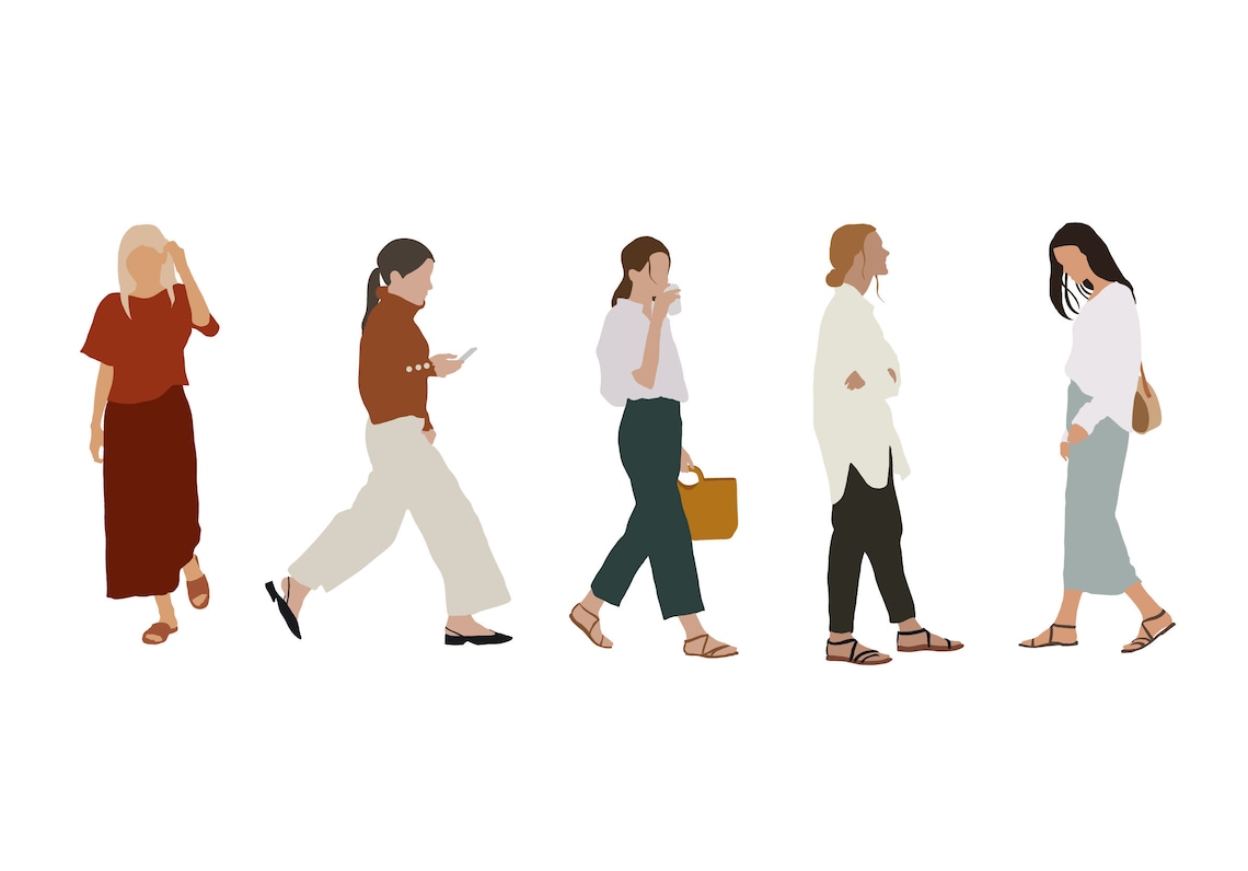 5 People Pack - Vector Clipart PNG AI Illustration Human Architecture ...